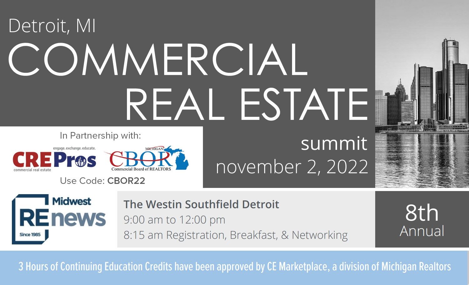CBOR and CRE Pros Sponsor the 8th Annual Detroit Commercial Real Estate ...